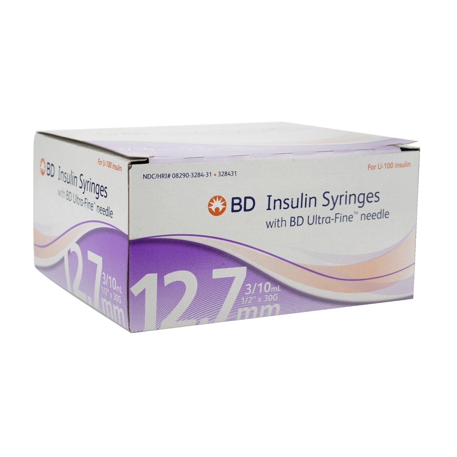 0.3cc Insulin Syringe, 30G x 1/2", BD Ultra-Fine™, 100/Box | McGuff
