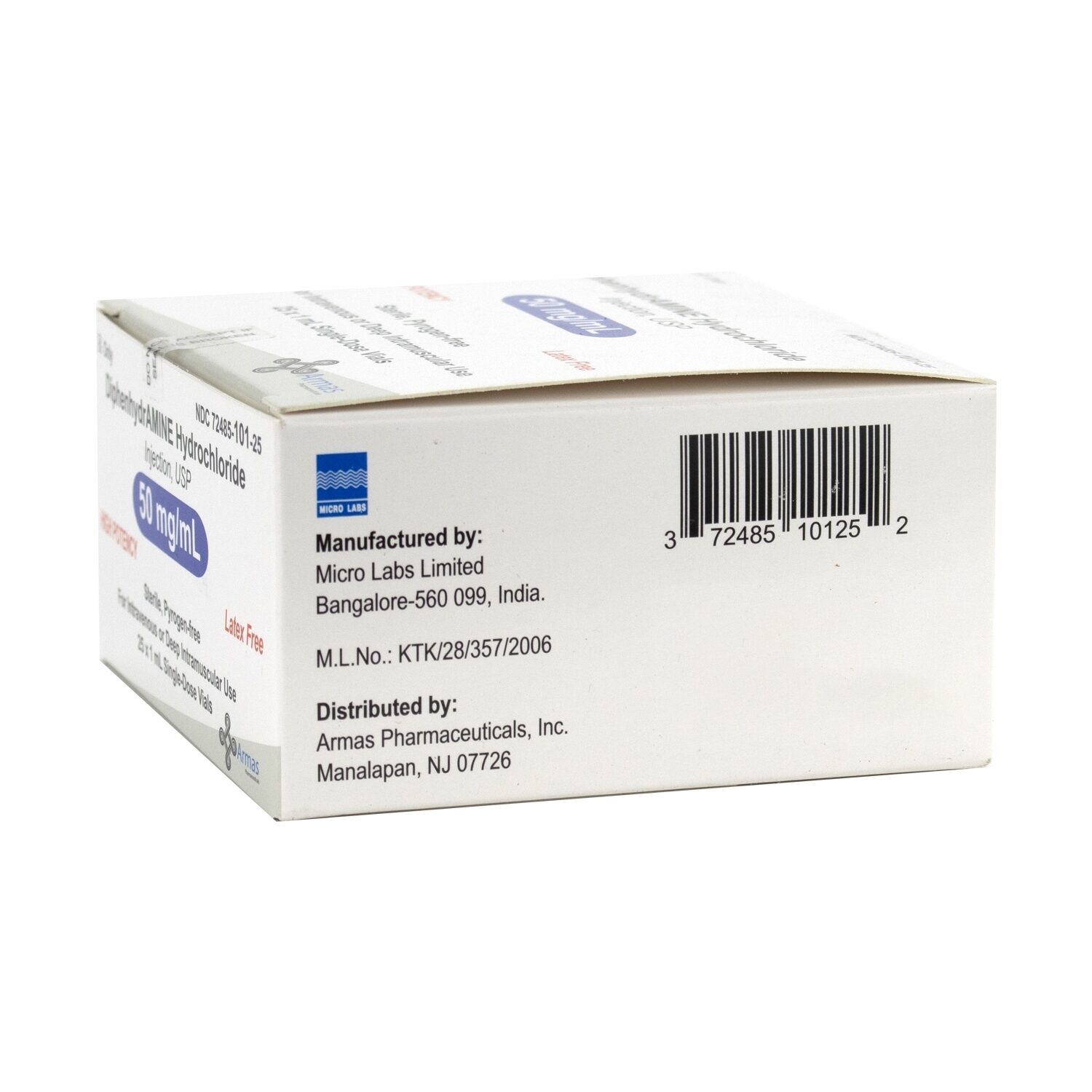 Diphenhydramine HCl 50mg/mL Injection 1mL SDV | McGuff