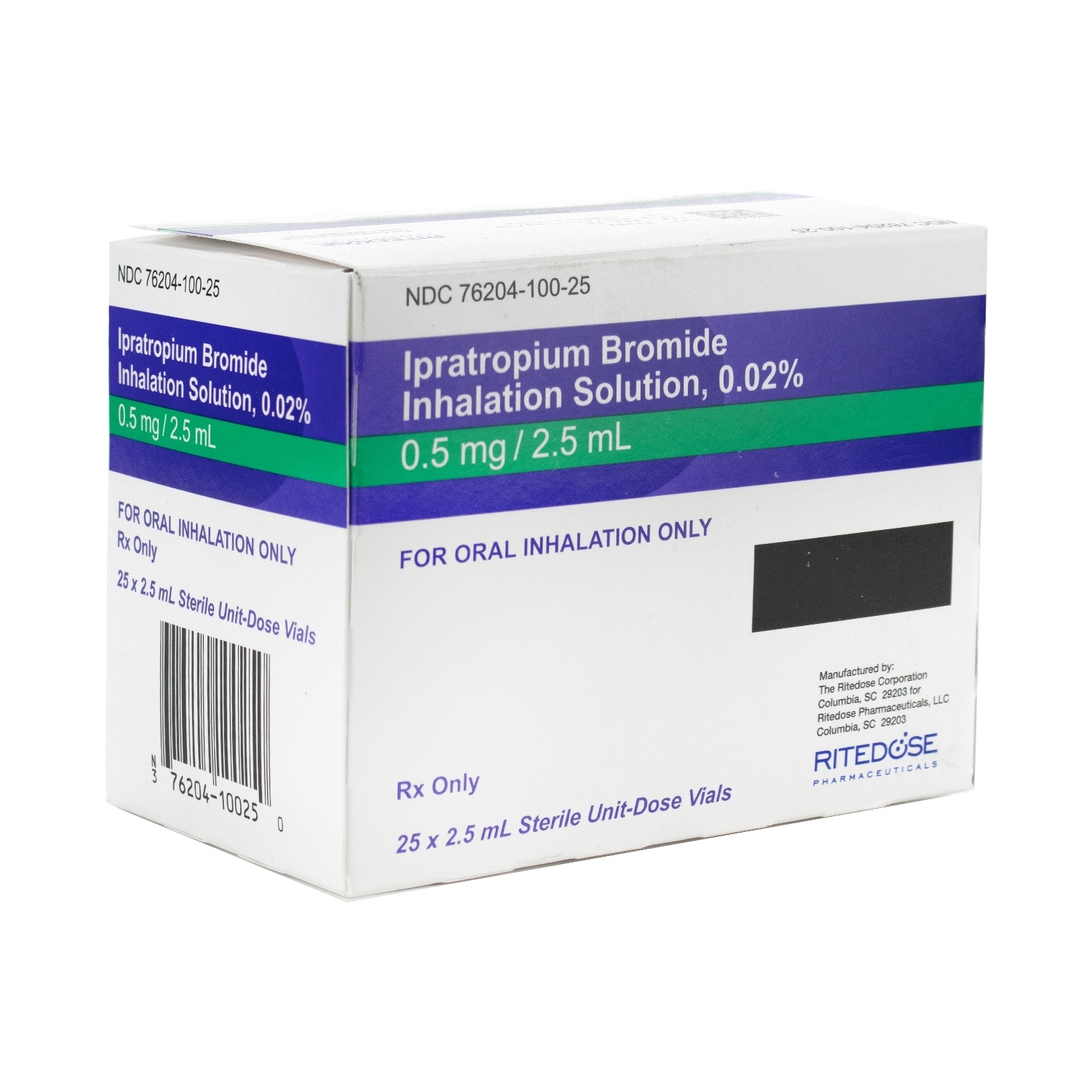 Ipratropium Bromide 0.02% Inhalation Solution, Unit Dose Vial 2.5 mL ...
