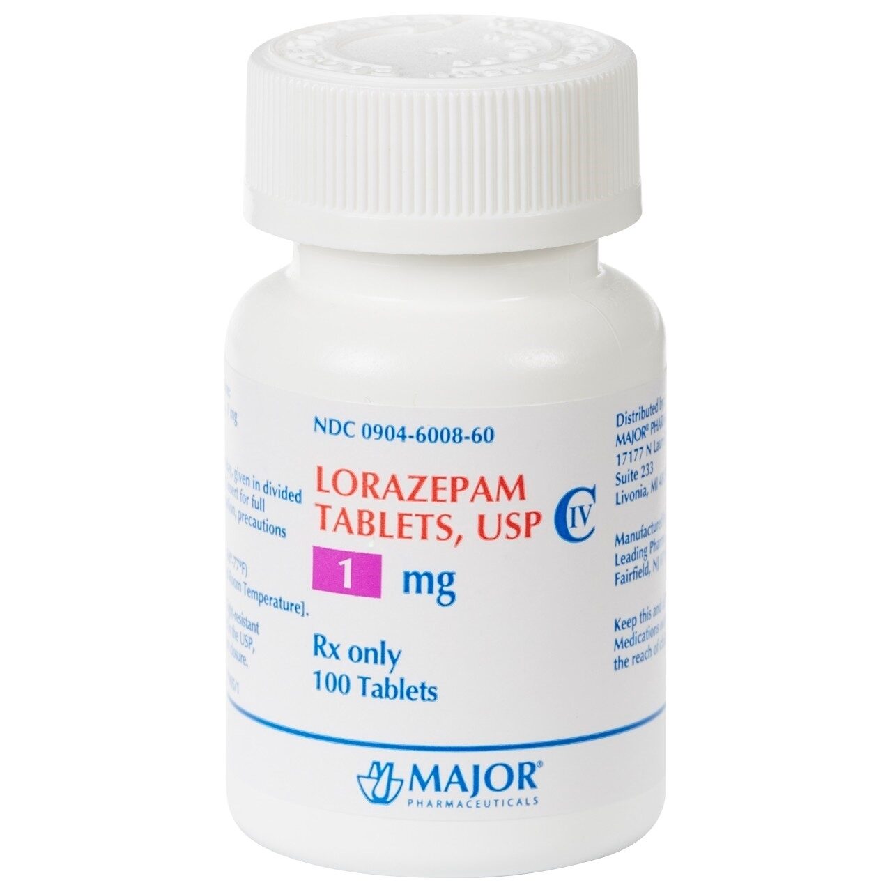 Lorazepam [C-IV], 1mg, 100 Tablets/Bottle | McGuff