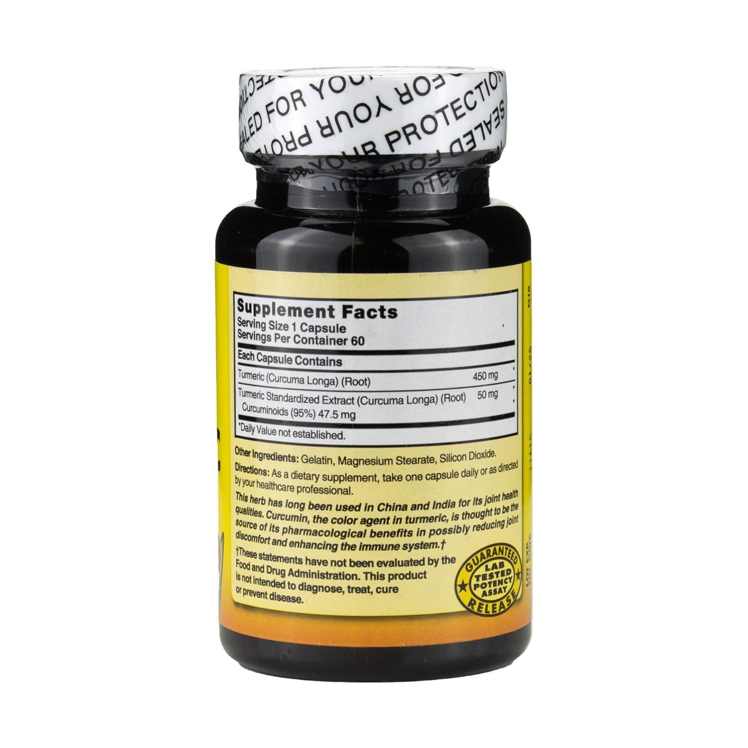 Turmeric, 500mg, Capsules, 60/Bottle | McGuff