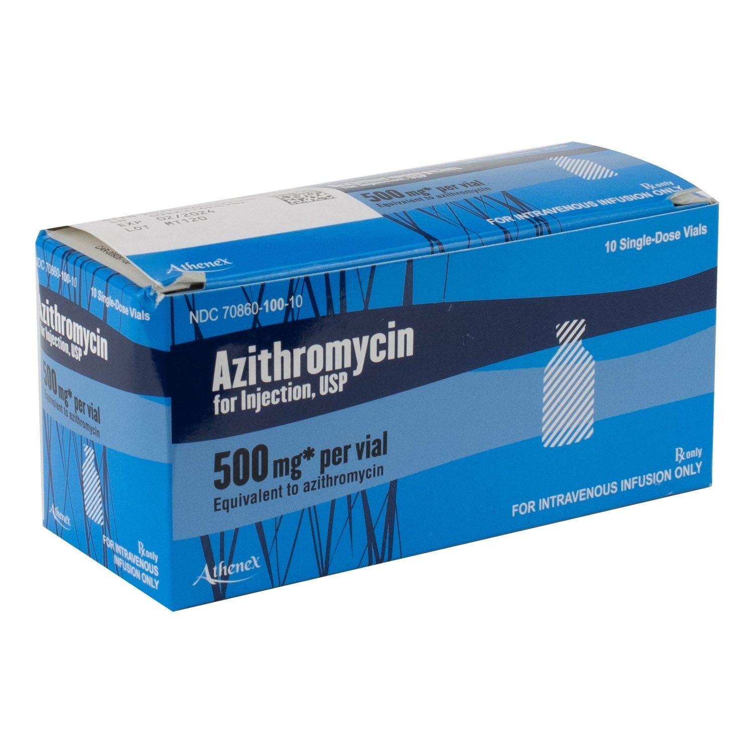 Azithromycin IV, Powder, 500mg/Vial, SDV 10mL, 10 Vials/Tray | McGuff