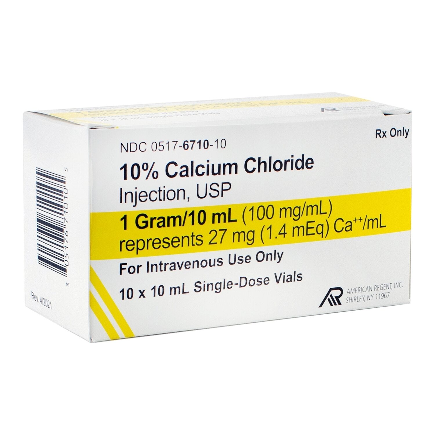Calcium Chloride 10% 13.6mEq, 100mg/mL, SDV, 10mL Vial | McGuff