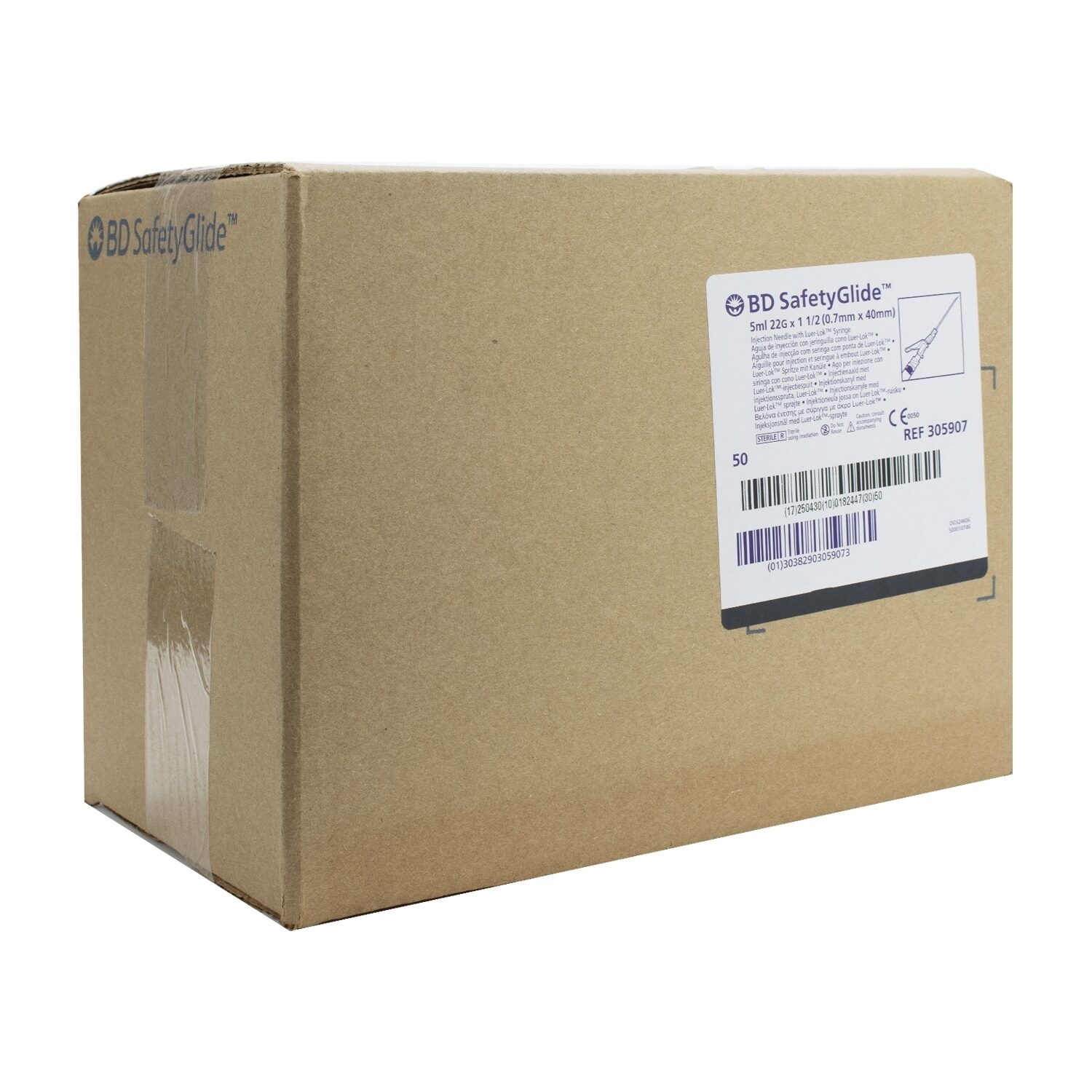 Syringe, 5cc, 22G x 1 1/2", Safety, Sterile, BD SafetyGlide™, 50/Box ...