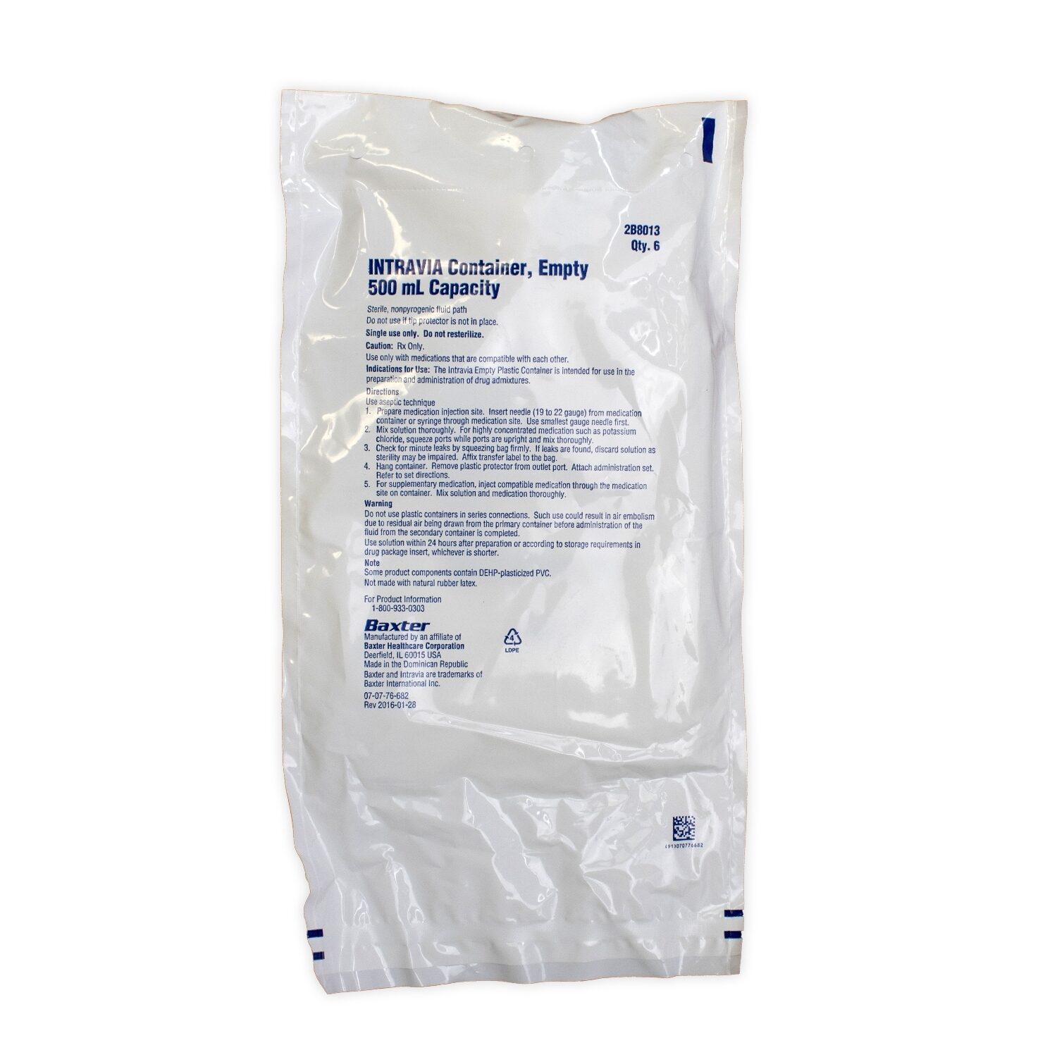 INTRAVIA™ Empty IV Container 500 mL Bag, Sterile, DEHP-free, 2-PVC ...