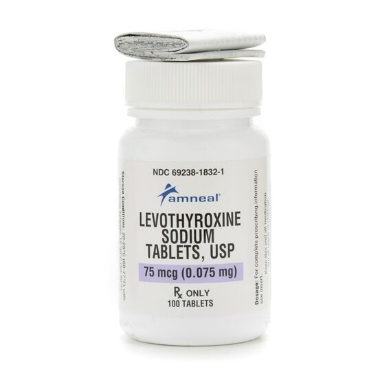 Levothyroxine Sodium 75mcg, Tablets 100/Bottle | McGuff