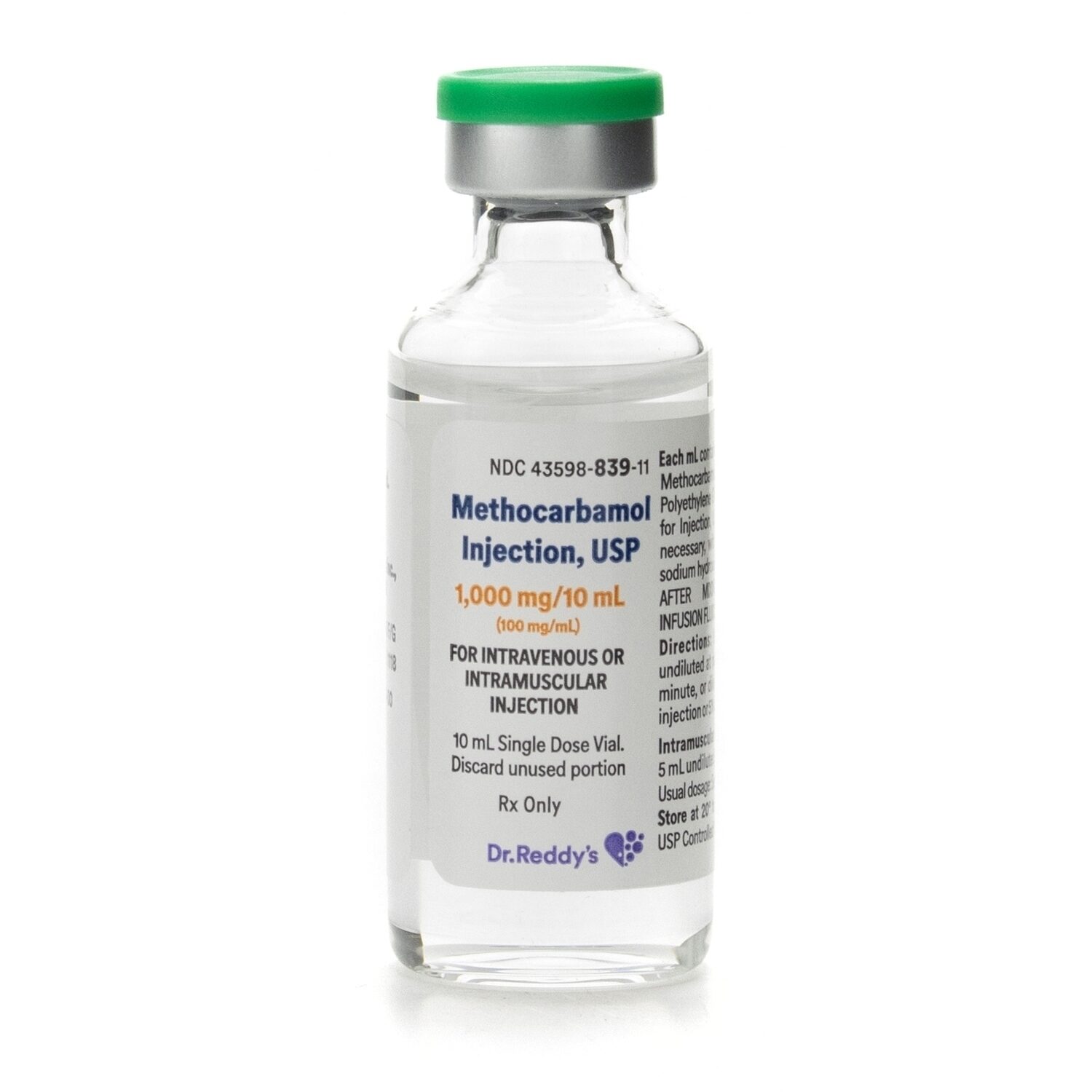 Methocarbamol Injection, USP, 100mg/mL SDV 10mL/vial, 10 vials/Tray | McGuff