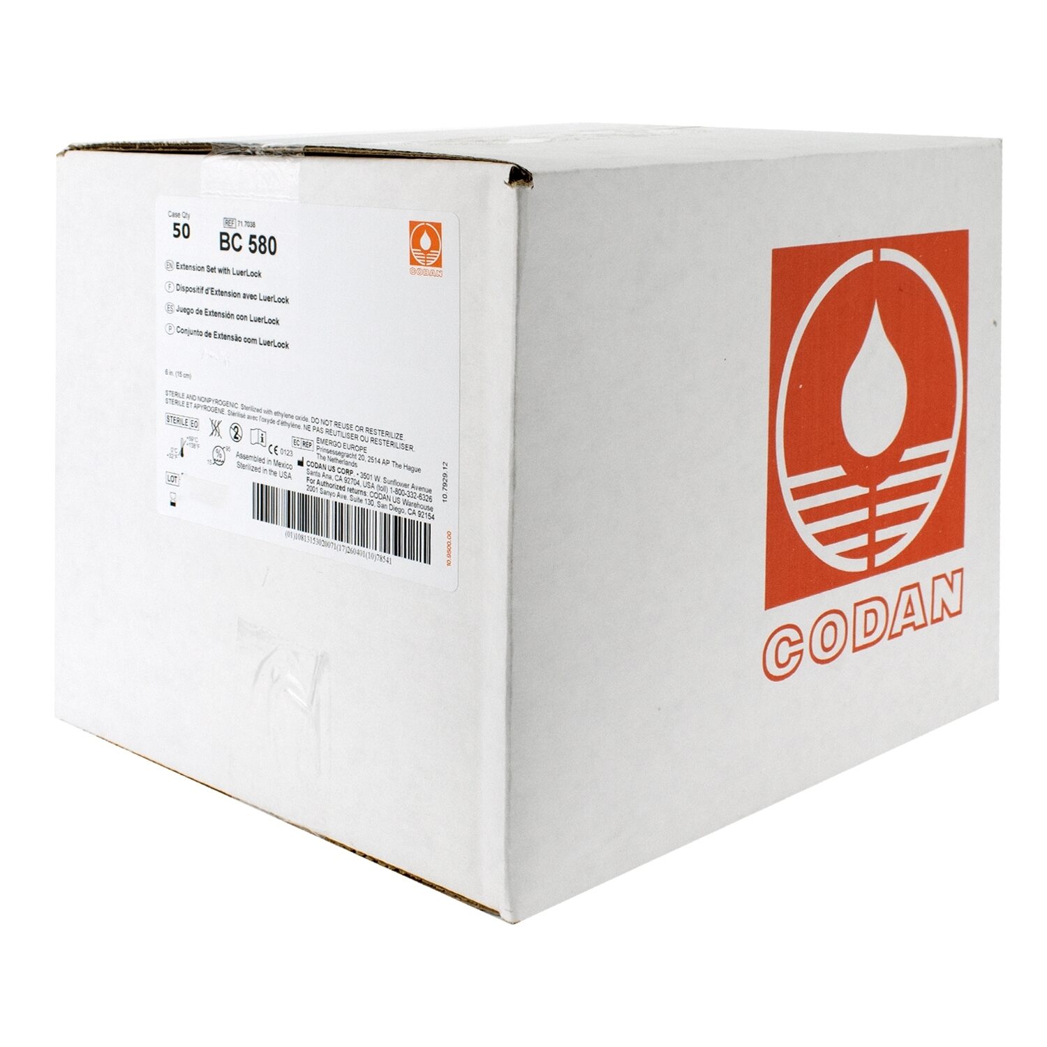 Codan® IV Extension Set, Standard Bore 7" Tubing Without Injection Port ...