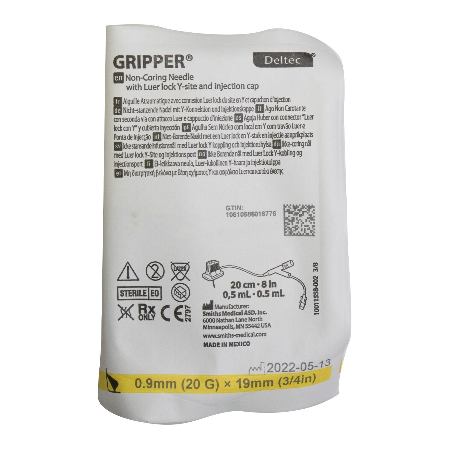 Gripper® Port Access Infusion Set, 20 G x 3/4" Yellow, Cushioned Needle ...