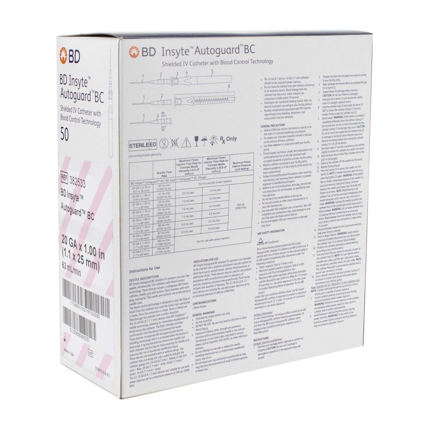 Insyte™ Autoguard™ Blood Control Peripheral IV Catheter, With Push ...