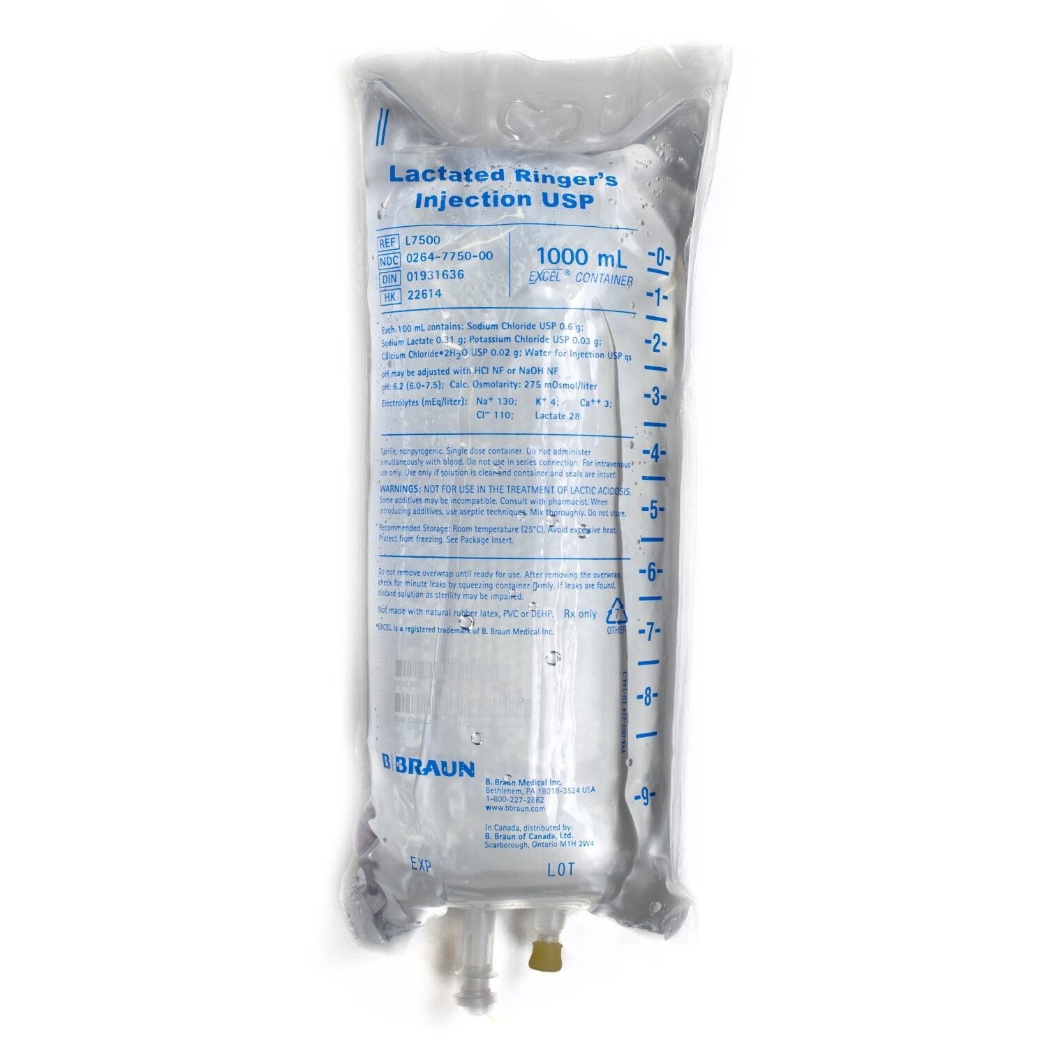 Lactated Ringer's IV Solution Injection, Excel® Bag, Latex/PVC/DEPH-free | McGuff