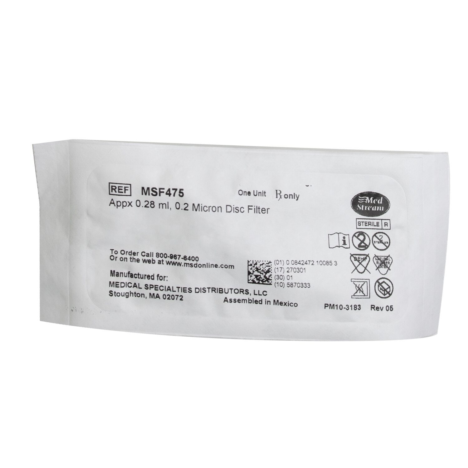 Filter, Disc, Syringe, 0.2 Micron, Medstream®, Female/Male Luer Lock ...