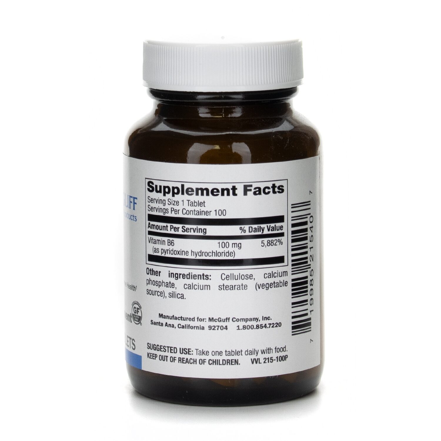 Vitamin B-6 100mg | Cardiovascular, Nerve & Immune Support | McGuff