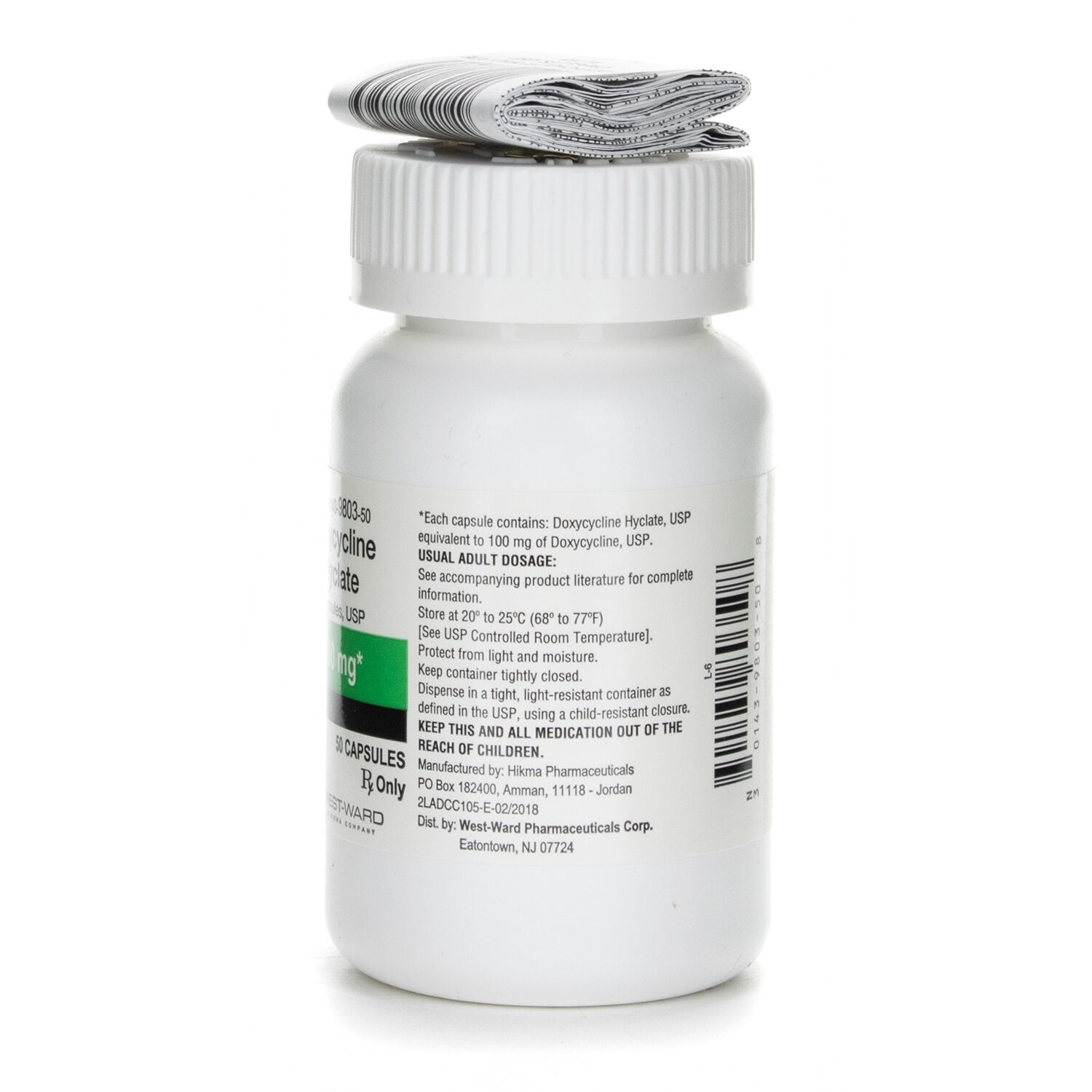 Doxycycline Hyclate 100mg 50 Capsules Bottle Mcguff