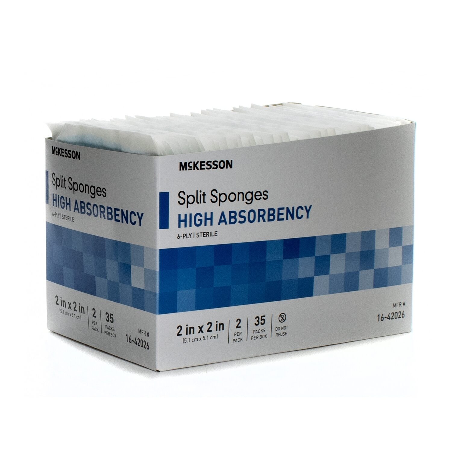 Sponge, I.V. Split, 2" x 2", Rayon/Poly, 6 ply Sterile, 2/pack, 35 ...