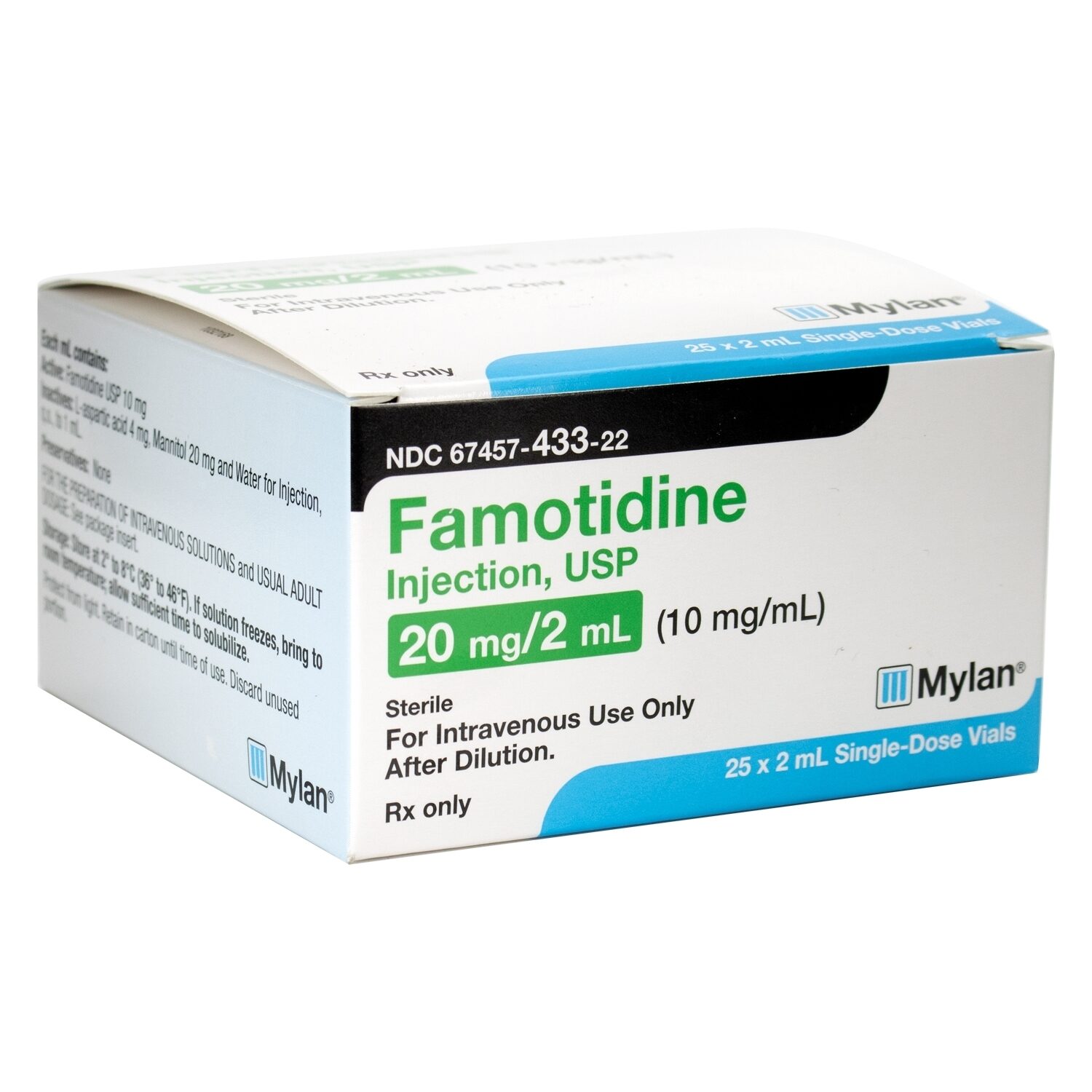 Famotidine, 10mg/mL, SDV, 2mL, 25 Vials/Tray, Refrigerated | McGuff
