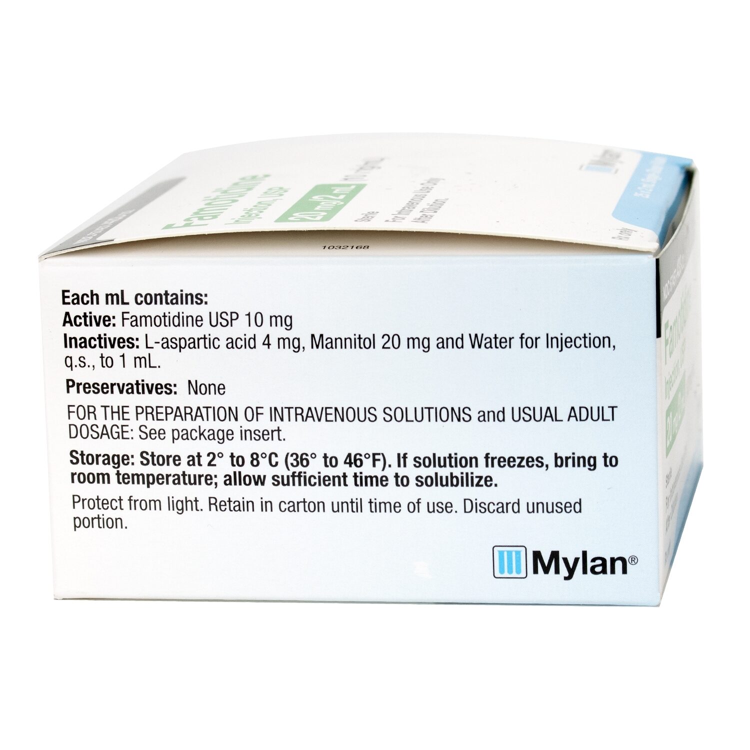 Famotidine Injection 10 mg/mL, Single Dose Vial 2 mL, 25/Tray | McGuff