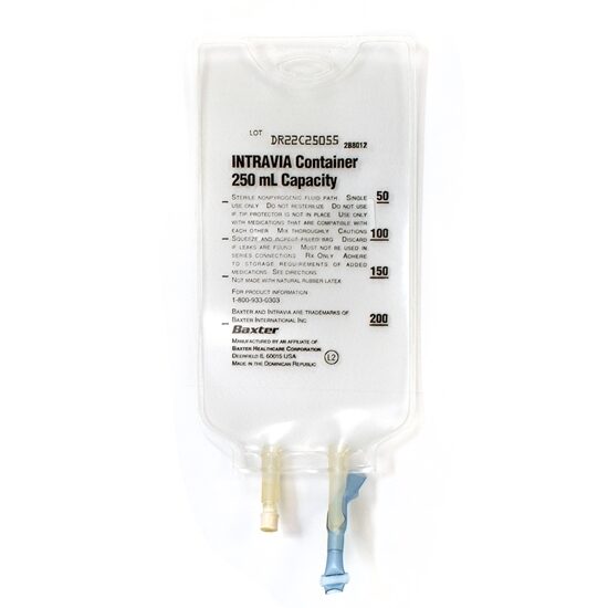 Container, Empty IV Bag, INTRAVIA™, PVC Ports, 250mL, 48/Case | McGuff Container, Empty IV Bag, INTRAVIA™, PVC Ports, 250mL, 48/Case | McGuff
