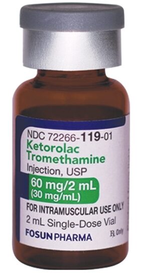 Ketorolac Tromethamine, IM, 30mg/mL, SDV, 2mL Vial, 25 Vials/Tray | McGuff