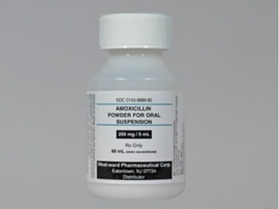Amoxicillin Powder, 250mg/5mL, Suspension, 80mL Bottle | McGuff