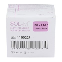 Sol-M™ 5 Micron Filter Blunt Fill Needles 18G x 1-1/2", 100/Box | McGuff