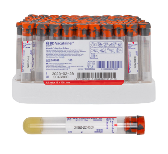Vacutainer® SST™ Blood Collection Tube, Red/Gray | McGuff