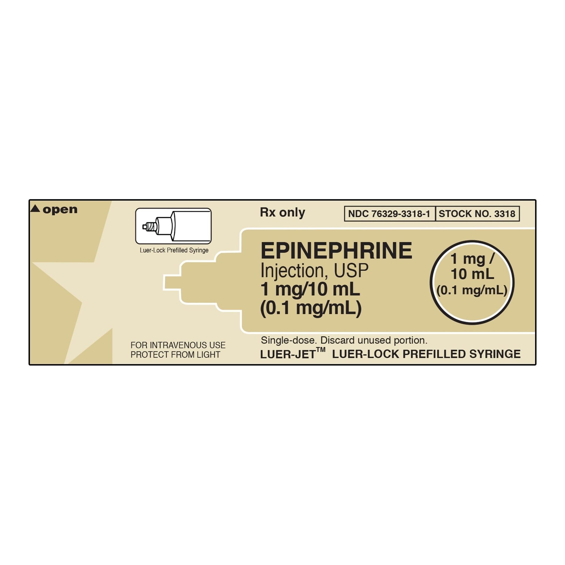 Epinephrine 0.1 mg/ml, Luer-Jet SD Needleless 10mL/Syringe | McGuff