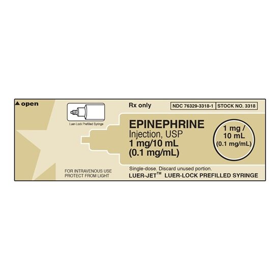 Epinephrine 0.1mg/mL Injection 10mL Prefilled Syringe | McGuff