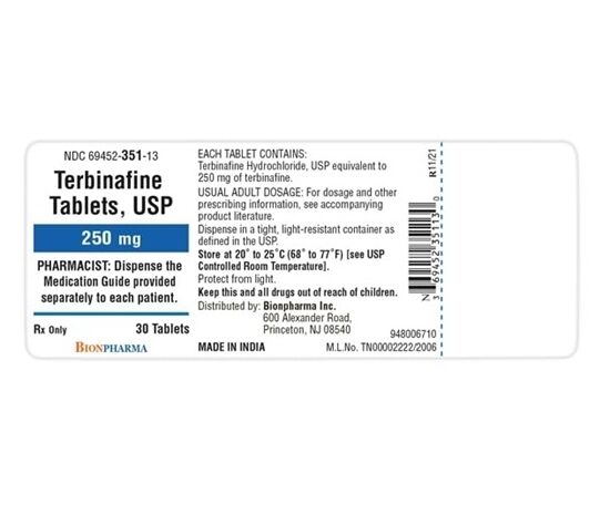 Terbinafine HCl 250mg Tablets 30/bottle | McGuff