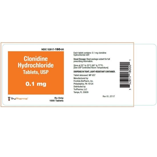 Clonidine Hydrochloride 0.1 mg Tablet, 100 Count | McGuff