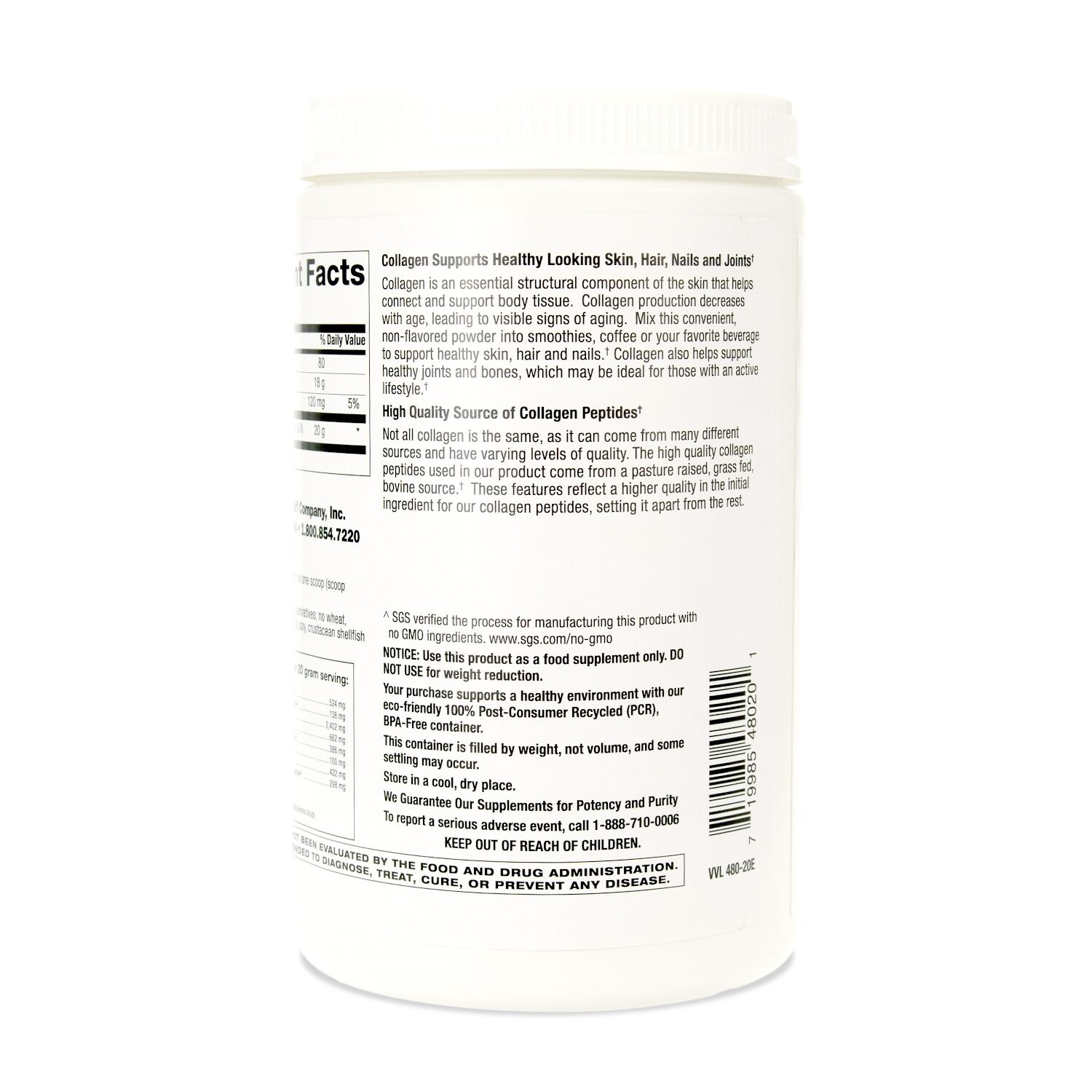 Pure Collagen Peptides Powder, 14.1 oz | McGuff