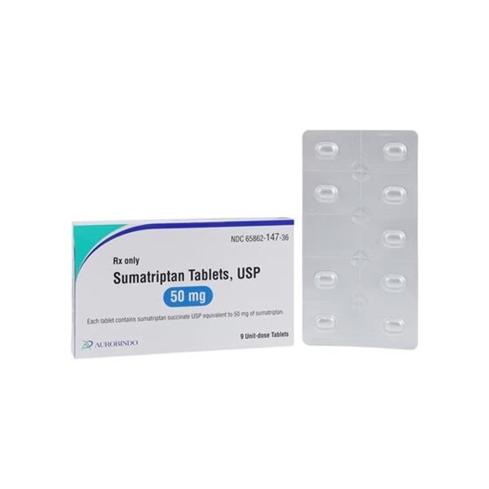 Sumatriptan Succinate 50mg Unit Dose Tablets 9 Box Mcguff
