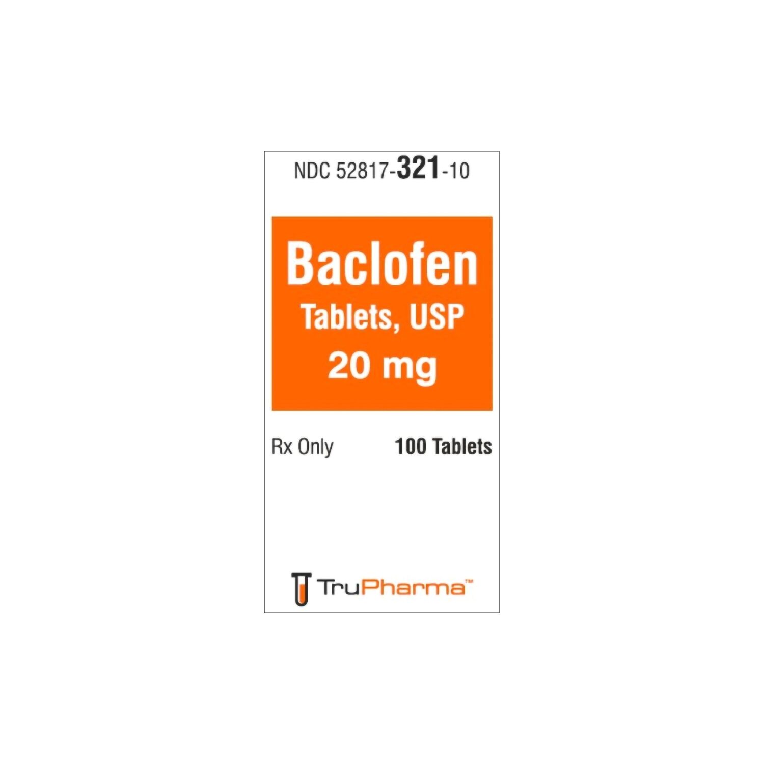 Baclofen, 20mg, 100 Tablets/Bottle | McGuff