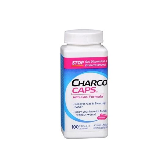 Charcocaps, 260mg, 100 Capsules/Bottle | McGuff