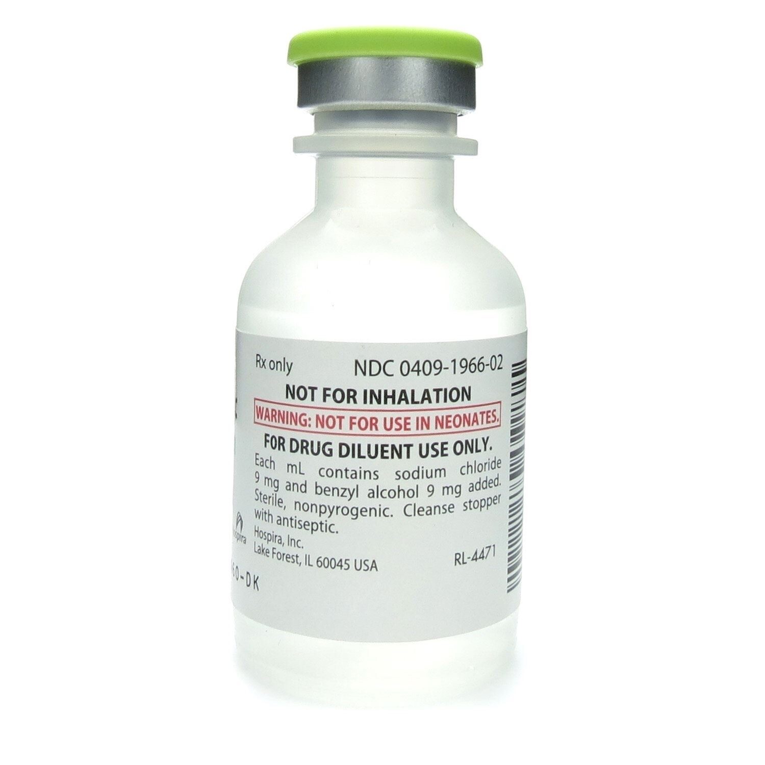 Bacteriostatic 0.9% Sodium Chloride Injection 9 mg/mL, Multiple Dose ...