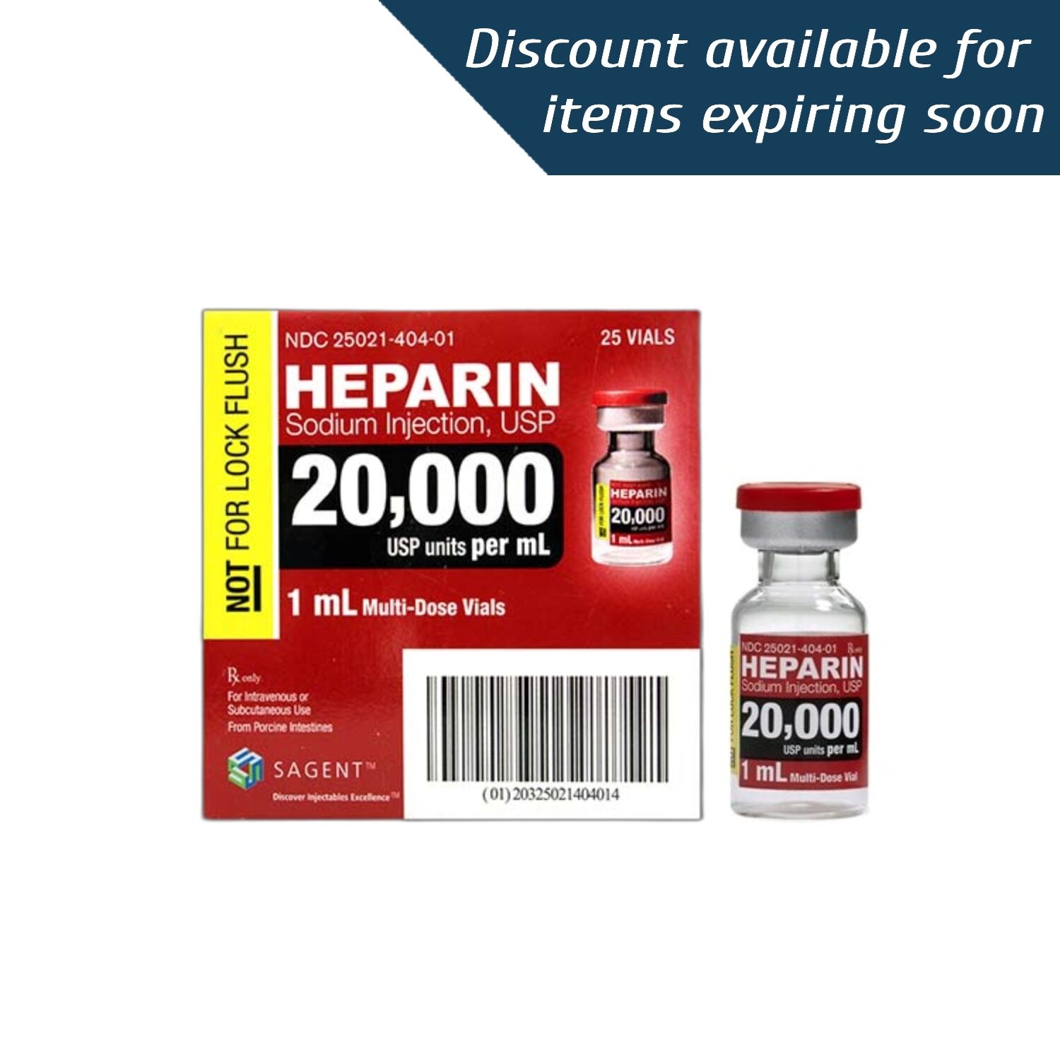 Heparin Sodium Injection, 25/Tray | McGuff