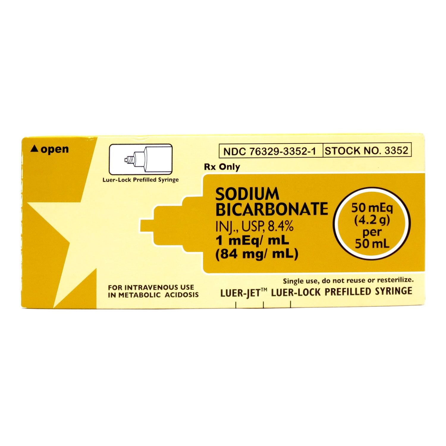 Sodium Bicarbonate 8.4% Injection 50 mEq, Prefilled Syringe 50 mL | McGuff