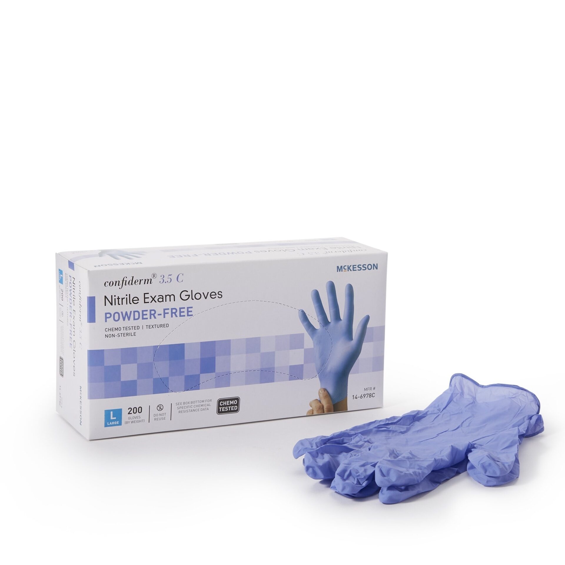 Confiderm® 3.5C Exam Glove Nitrile Standard Cuff Length Textured ...