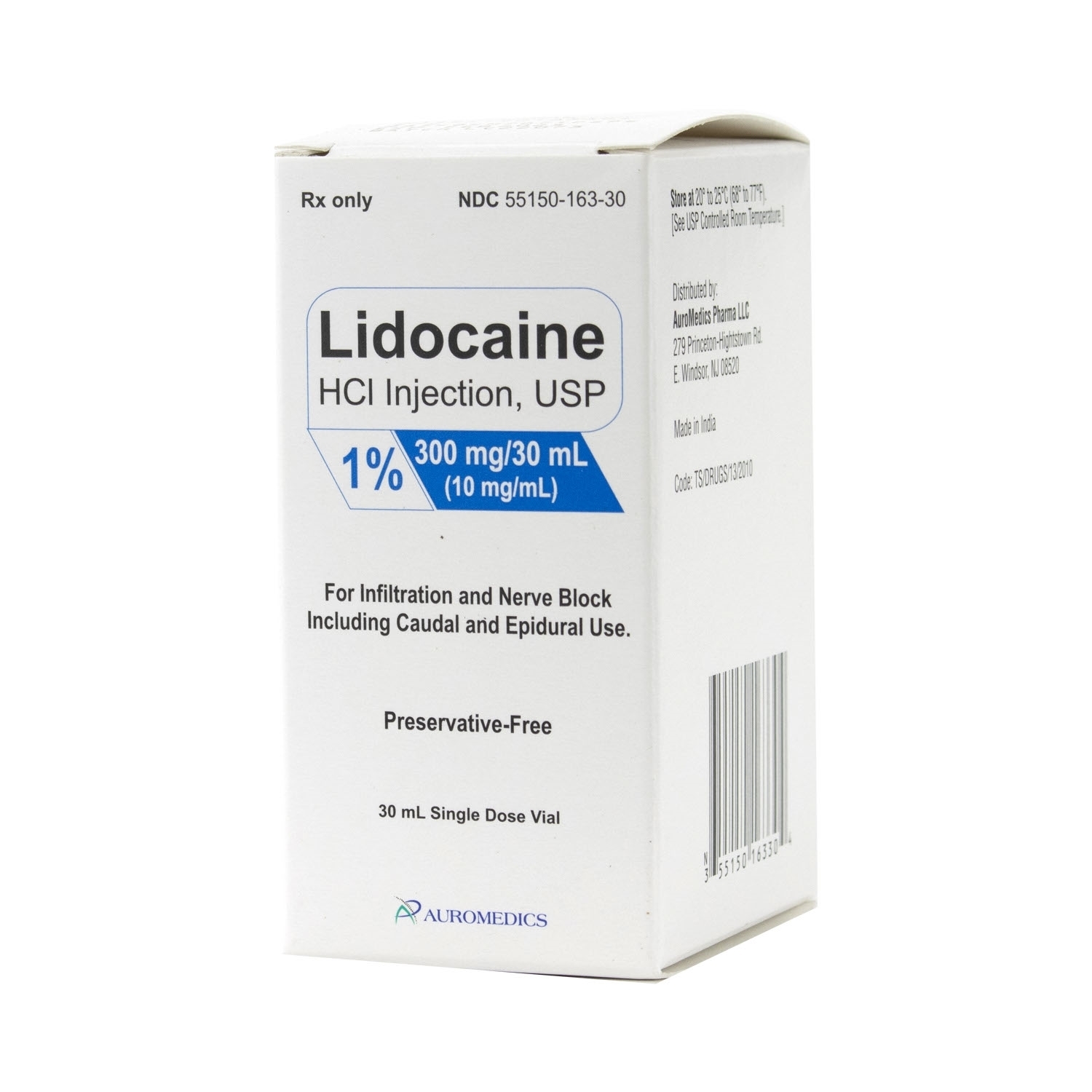 Lidocaine HCl Injection 1%, Single Dose Vial 30 mL | McGuff