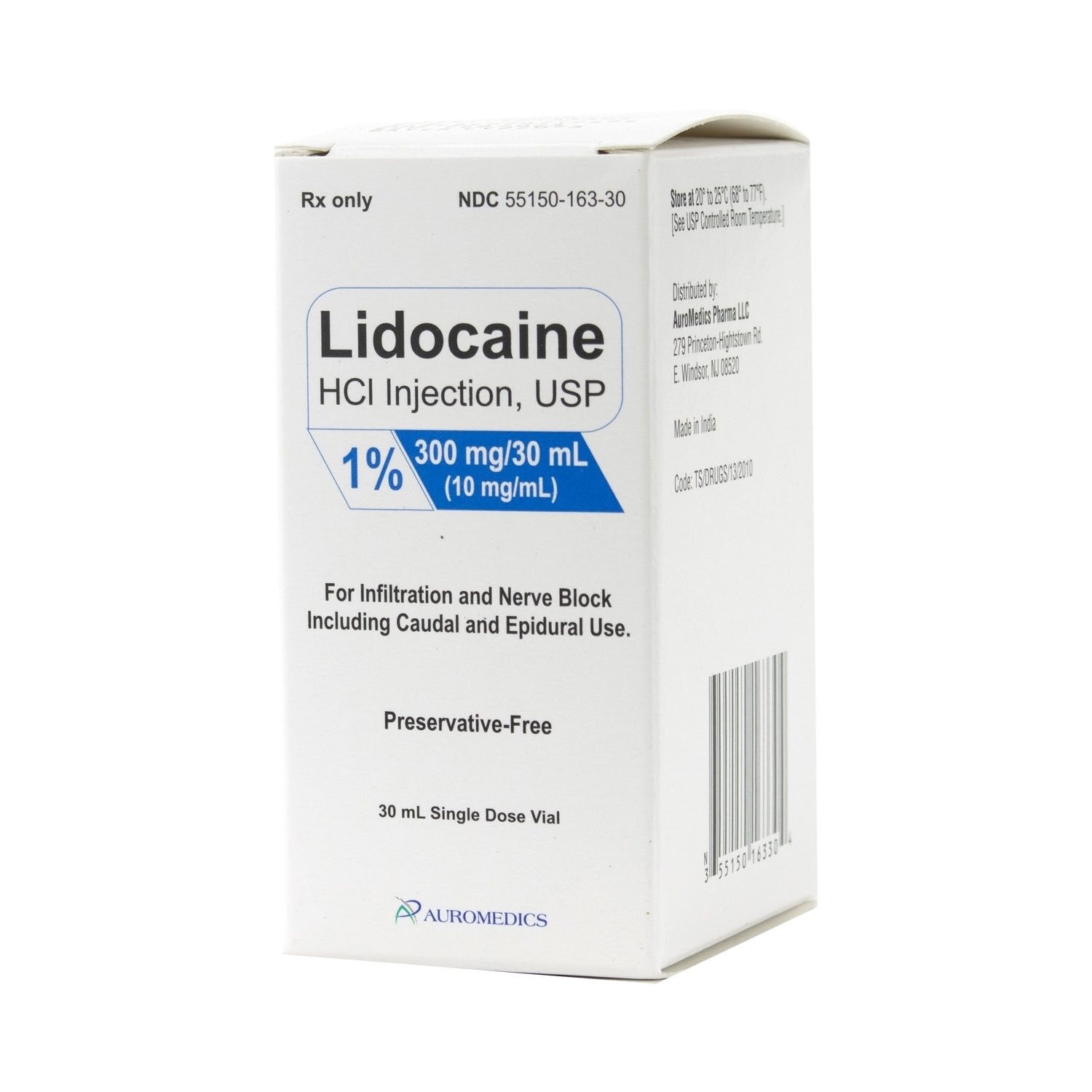 Lidocaine HCl Injection 1%, Single Dose Vial 30 mL | McGuff