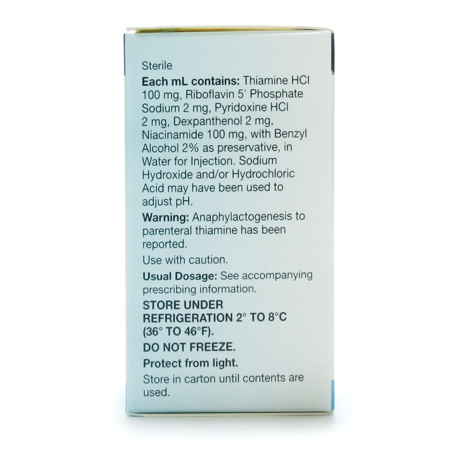 Vitamin B Complex 100 Injection (with Dexpanthenol), Multiple Dose Vial ...