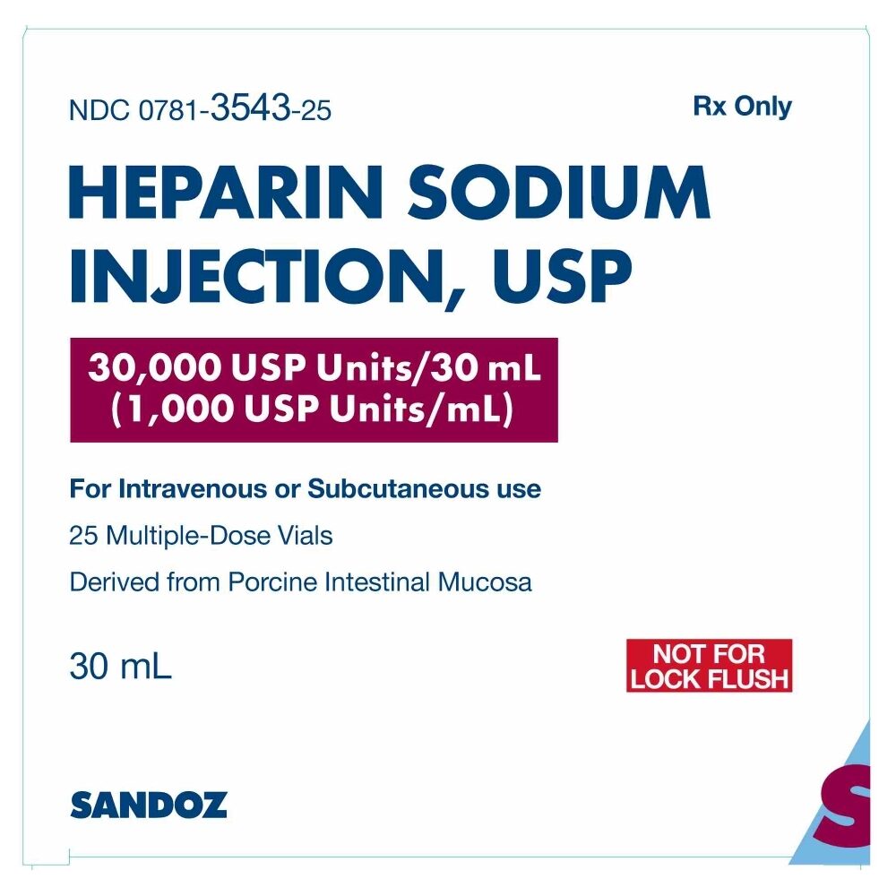 Heparin Sodium 1000U/mL Injection 30mL MDV | McGuff