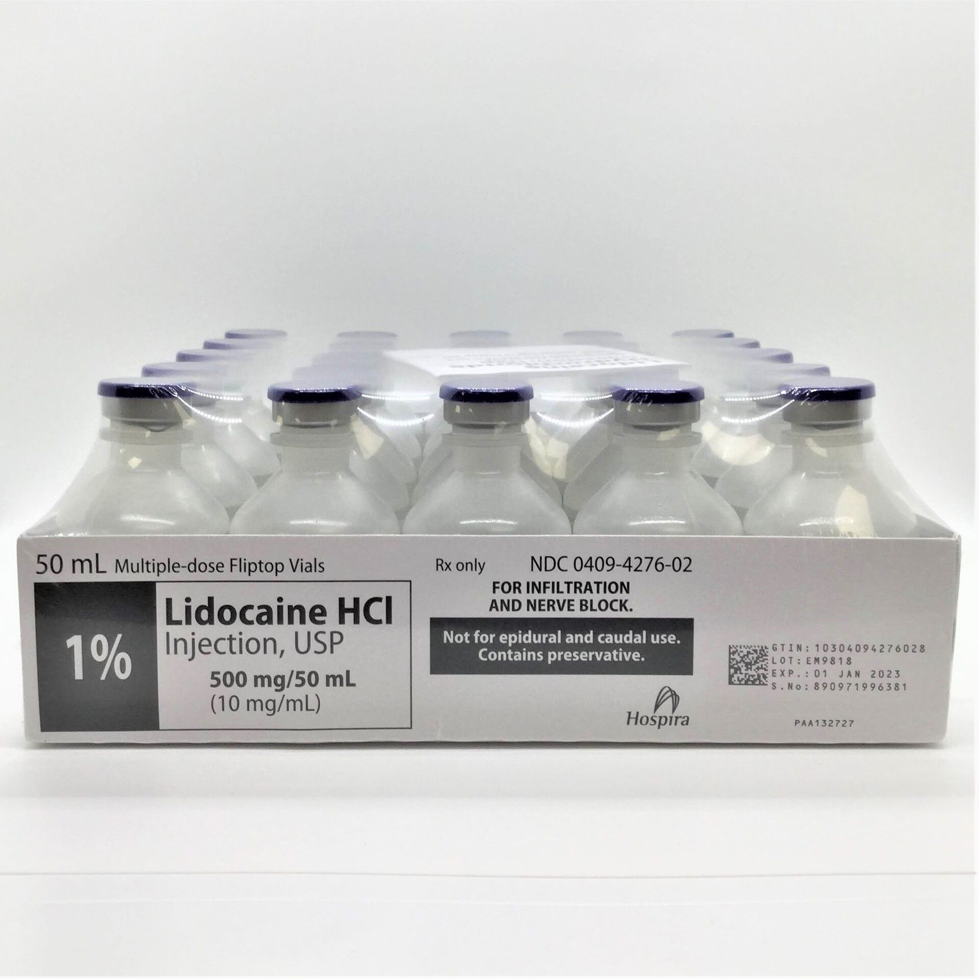 Lidocaine HCl Injection, Fliptop Multiple Dose Vial 50 mL | McGuff