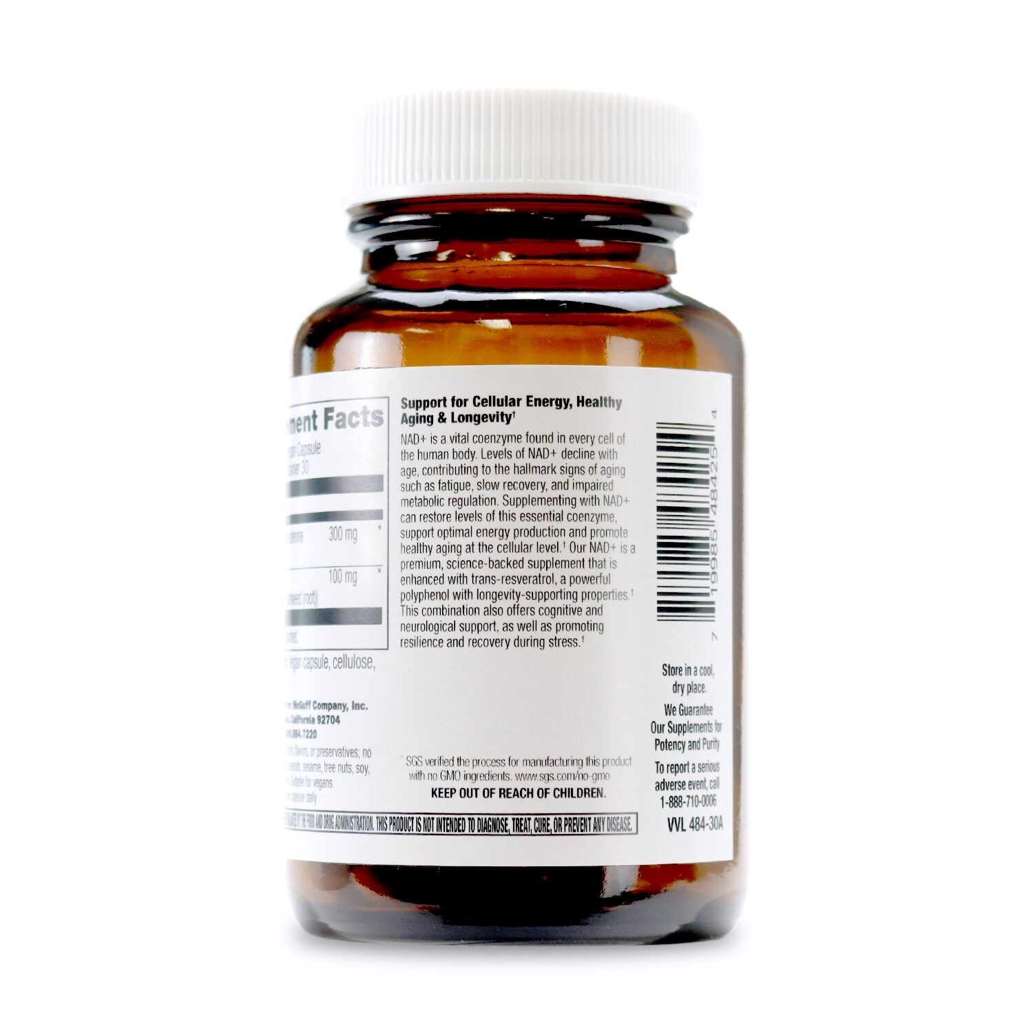 NAD+ 300 mg with Trans-Resveratrol - Longevity & Energy Support | McGuff